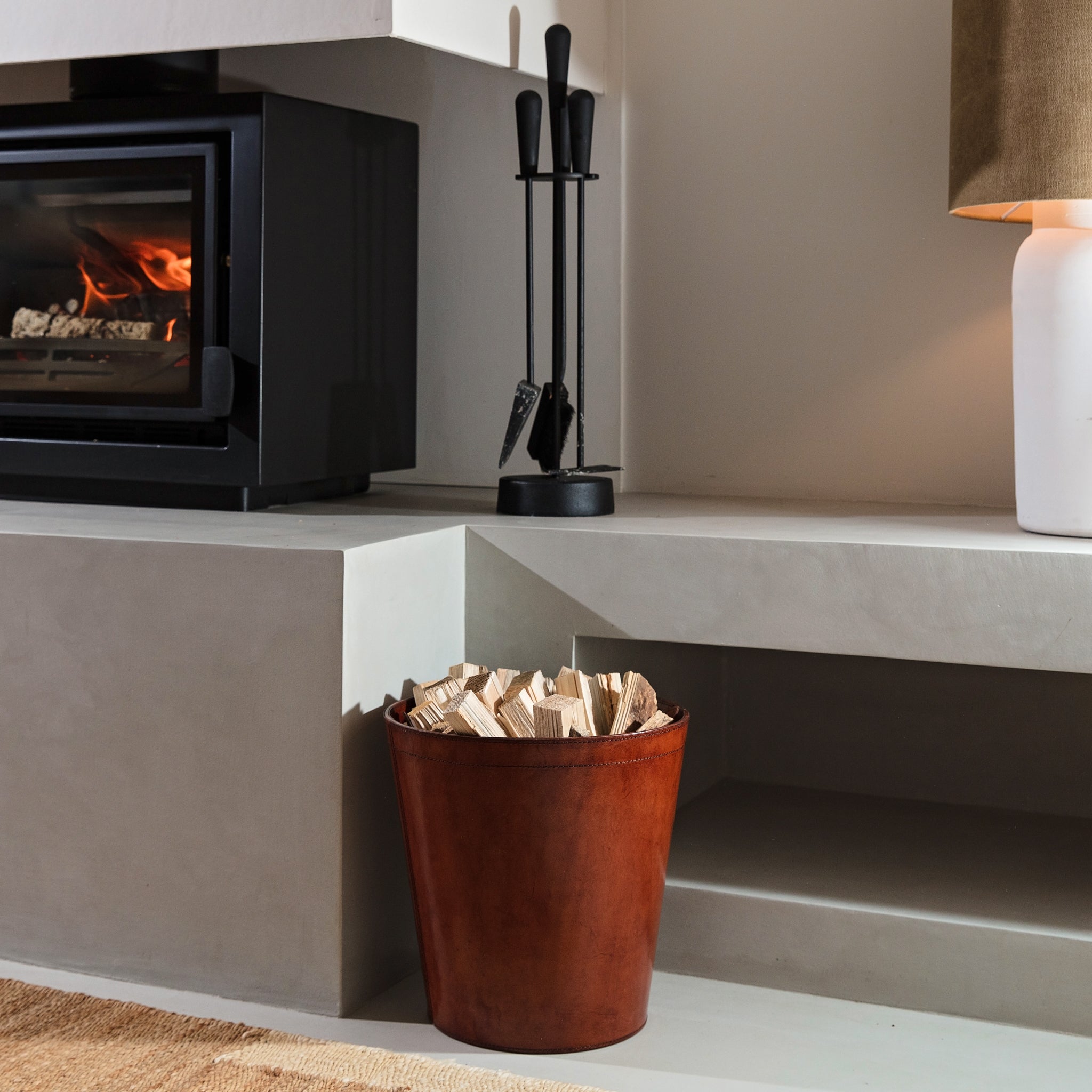 Leather Kindling Bin - 2 colours – Ginger Rose