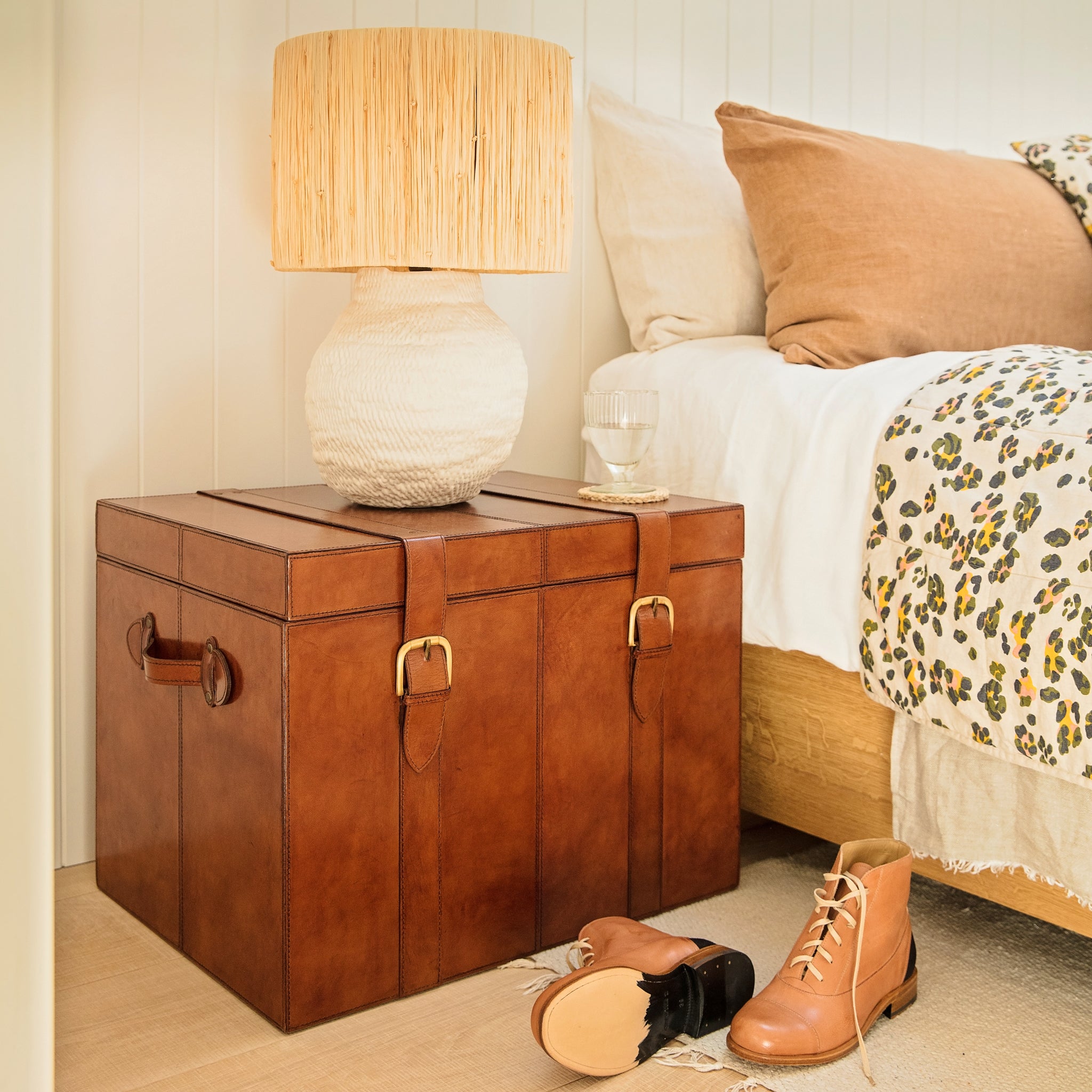 Leather Storage Trunks - Tan – Ginger Rose