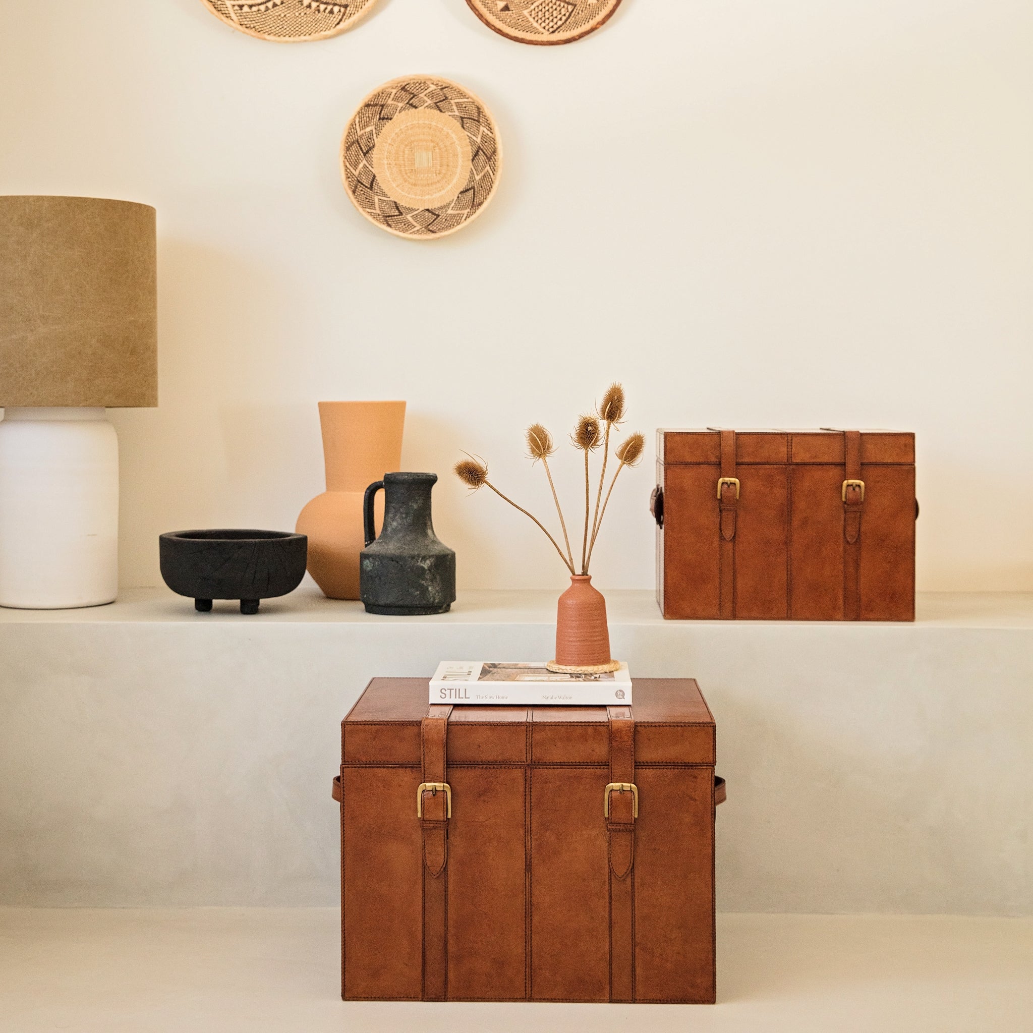 Small Leather Storage Trunk - 2 colours – Ginger Rose